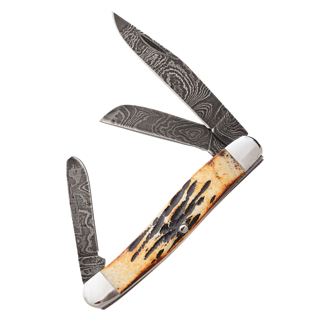 4" Genuine India Stag Bone™ Large Stockman Damascus - 547D - Bear & Son ...