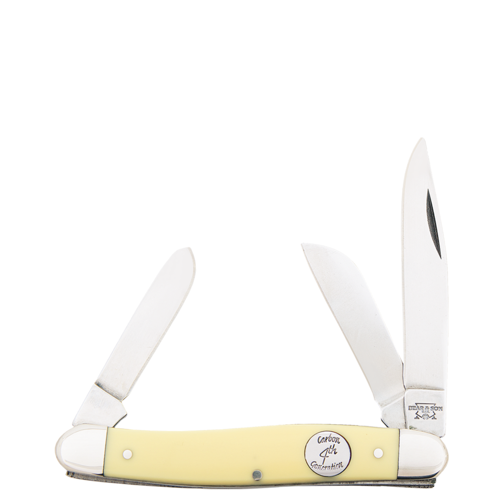 3 7/8" Yellow Delrin® Large Stockman - Bear & Son Cutlery ...