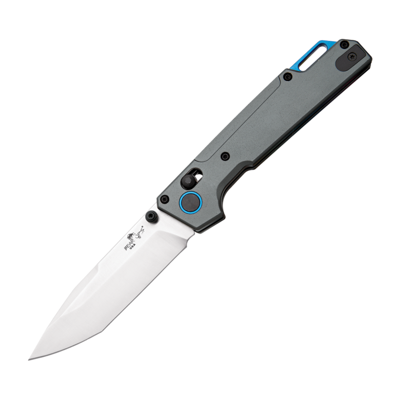 Nekama™ I Gray & Blue Aluminum Handle Modified Tanto Blade - Bear & Son ...
